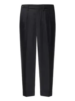 MICHAEL COAL Pleated Turned-up Trousers - Black