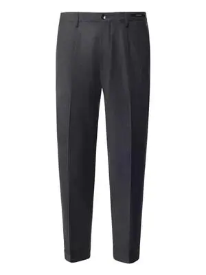 MICHAEL COAL Pleated-detail Turn-up Trousers - Grey