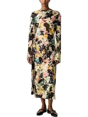 Stine Goya Floral-print Cowl-neck Maxi Dress - Neutrals