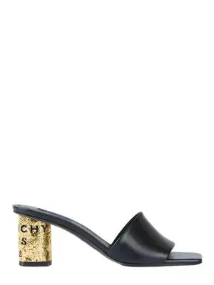 Givenchy Tape Heeled Mules In Leather - Black