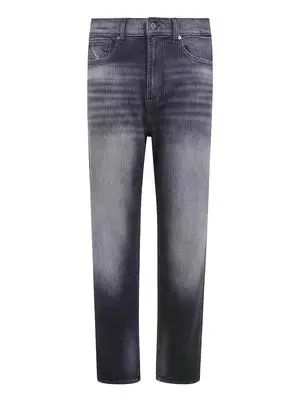 7 For All Mankind Easy Straight Faded Straight-leg Jeans - Grey
