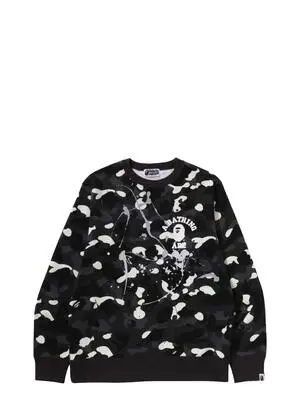 A BATHING APE City Camo Painting Crewneck Sweatshirt - Black