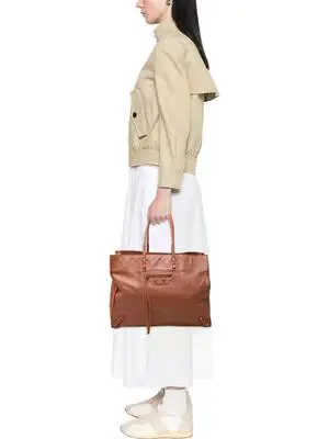Balenciaga 2012 Leather Papier A4 Tote Bag Brown