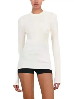 Wardrobe.NYC Ribbed Long-sleeve T-shirt Neutrals