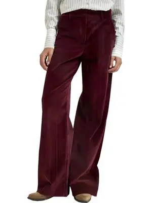 Max Mara Tania Corduroy Wide-leg Trousers Red