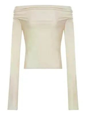 Andamane Off-shoulder Ruched-detail Top - Neutrals