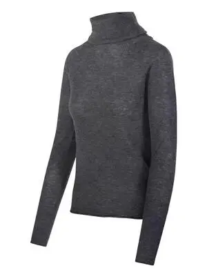 ROBERTO COLLINA Roll-neck Raglan-sleeve Sweater - Grey