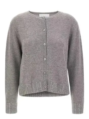 KAOS Rhinestone-embellished Wool Cardigan - Grey