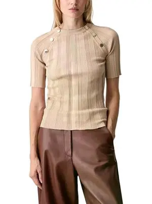 SPORTMAX Button-detail Ribbed T-shirt