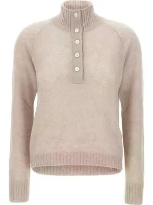 GRAN SASSO Half-button High-neck Sweater - Neutrals