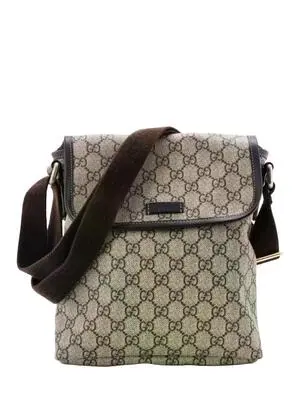 Gucci Flap Messenger Gg Coated Canvas Small Crossbody Bag - Brown