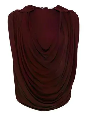 Brandon Maxwell The Astor Draped Jersey Blouse Red