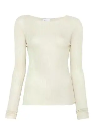 AROVESCIO Ribbed-knit Boat-neck Sweater - Neutrals