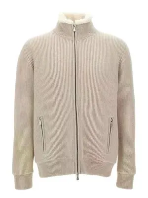 GRAN SASSO Ribbed-knit Cashmere Cardigan - Neutrals