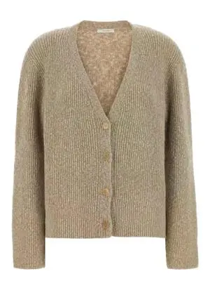 THE ROW Naroch Ribbed-knit Cardigan Neutrals