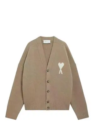 AMI Paris V-neck Cardigan - Neutrals
