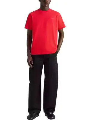 Givenchy T-shirt In Cotton With Paris Gros Grain - Red