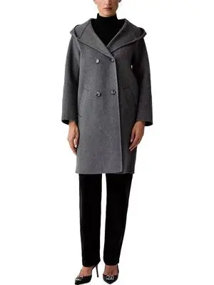 SILVIAN HEACH Double-breasted Hooded Coat - Grey