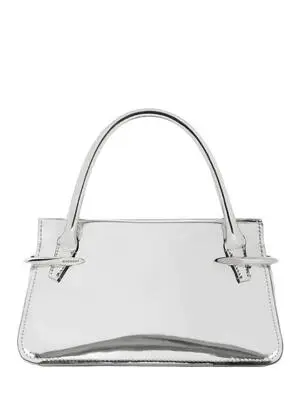 Givenchy Mini Pinch Bag In Mirror Effect Leather Silver