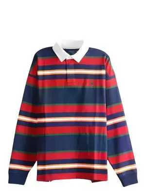 Polo Ralph Lauren Big Fit Striped Jersey Rugby Shirt - Blue