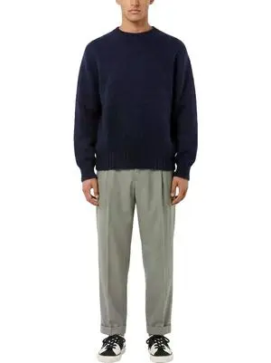 You Must Create Crew-neck Raglan-sleeve Sweater - Blue