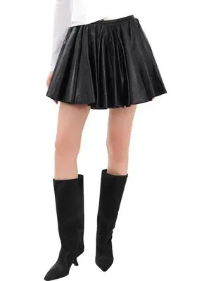 HAIKURE Ziggy Silky Leather Skirt - Black