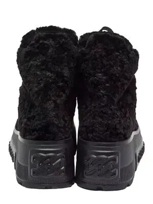 Casadei Ecoshe Faux-fur Ankle Boots - Black