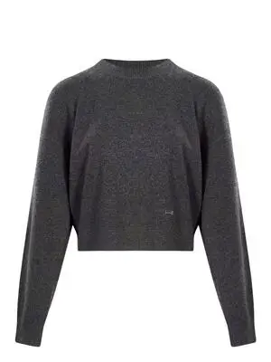 VICTORIA BECKHAM Logo-plaque Drop-shoulder Sweater