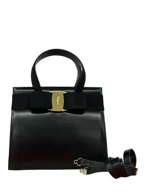 SALVATORE FERRAGAMO 1990-2010 Leather Vara Bow Satchel
