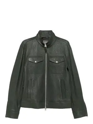 Mackage Grainy Leather Jacket - Green
