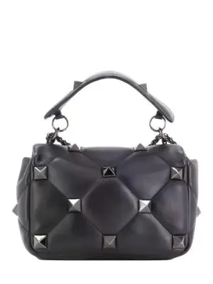 VALENTINO Roman Stud Flap Bag Quilted Leather Medium Crossbody Bag