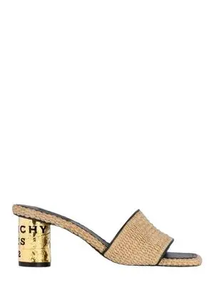 Givenchy Tape Raffia-effect Heeled Mules Neutrals