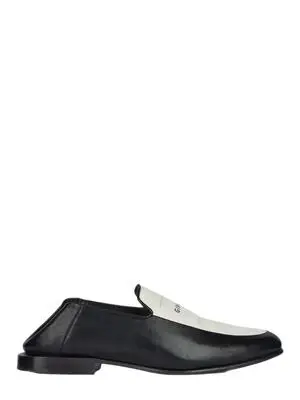 Givenchy Label Loafers In Leather And Canvas Black