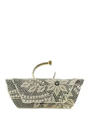 Magda Butrym Bracelet Floral-crochet Envelope Clutch Bag - Neutrals