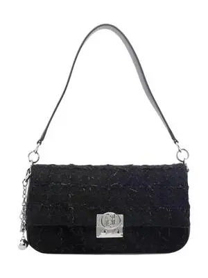 Liu Jo Bouclé-knit Logo-plaque Shoulder Bag Black