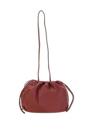 Soeur Suzette Drawstring Leather Shoulder Bag - Red