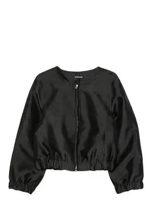 SUSANNE BOMMER Elasticated-hem Zip-up Jacket - Black