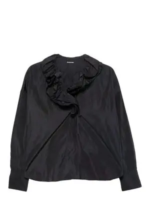 SUSANNE BOMMER Ruffle-collar Long-sleeve Blouse - Blue