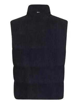 Herno Quilted Corduroy Gilet - Blue