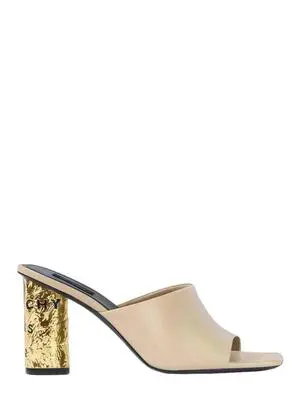 Givenchy Tape Heeled Mules In Leather Neutrals