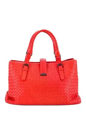 Bottega Veneta Roma Bag Intrecciato Nappa Medium Tote Bag - Red