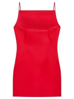 Givenchy Sliced Mini Dress In Satin Red
