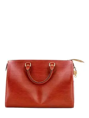 LOUIS VUITTON Speedy Handbag Epi Leather 30 Satchel Brown