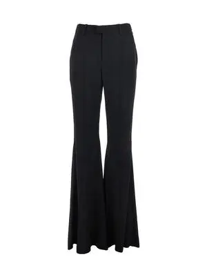 Balenciaga Black Pants With Belt Loops And Flared Leg In Viscose - Multicolor