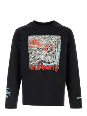Burberry Black Cotton T-shirt - Multicolor