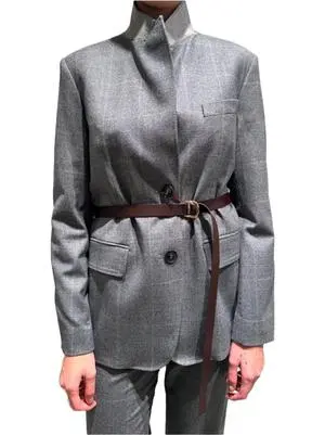 Max Mara Long-sleeved Casual Jacket - Gray