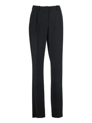 Balenciaga Black Straight-leg Pants With Front Pleats In Wool For - Multicolor