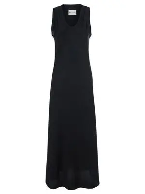 AMI Paris Maxi Tank Dress With Ribbed Details - Multicolor