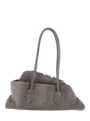 Attico The Attico Women 'La Passeggiata' Grey Small Shoulder Bag With Two Top Handles In Suede For Women Multicolor