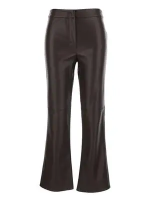 Max Mara 'S Maxmara Women 'Sublime' Brown Pants With Clasp And Zip Closure In Ecoleather For Women Multicolor